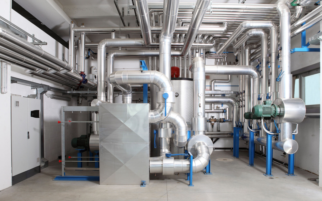 Interior view of a boiler room inside factory - Invention House